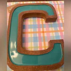 American Atelier | Accents | Teal Wood Letter C Wall Decor Monogram ...
